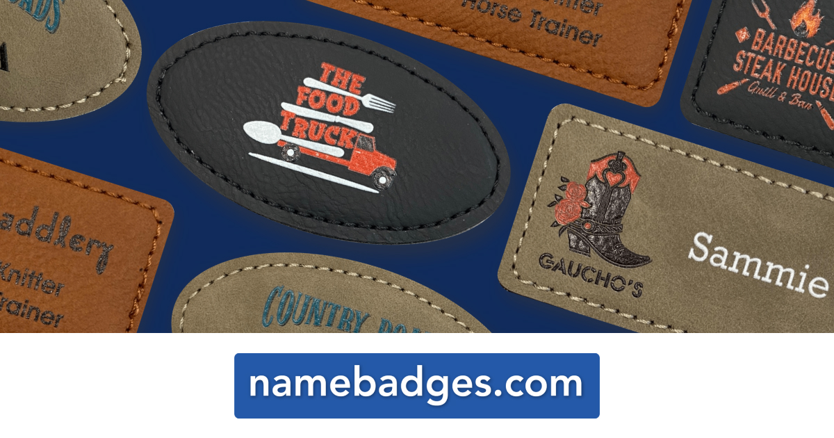 Leather Name Badges | Design Custom Online | NameBadges.com
