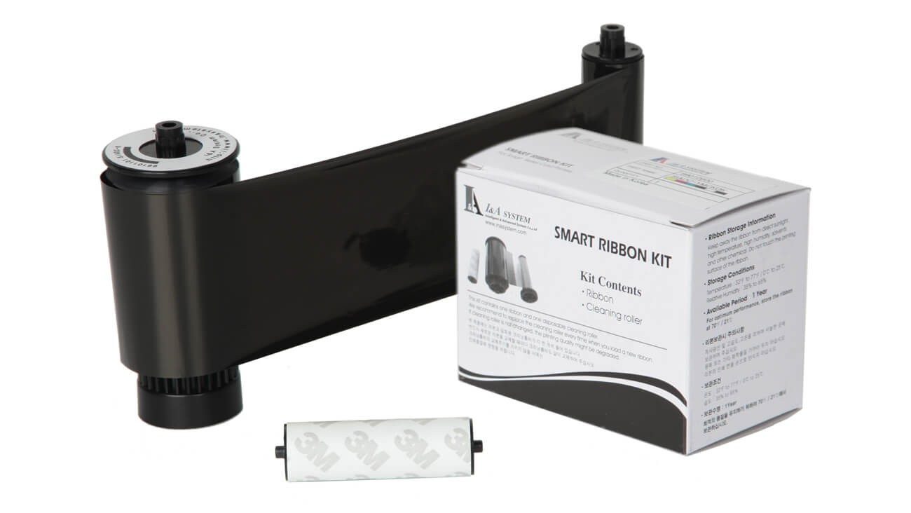 KO Black-Overlay Ribbon with Cleaning Roller | NameBadges.com